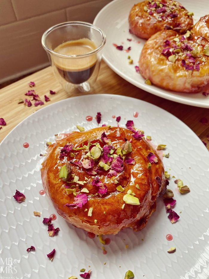 North African Delights - almond m’hencha with pistachio, honey and ...